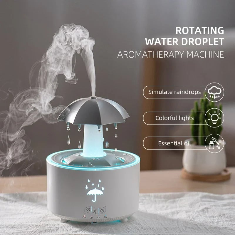 Niche Scraper - Aromatherapy Rotating Water Droplet Led Umbrella Humidifier