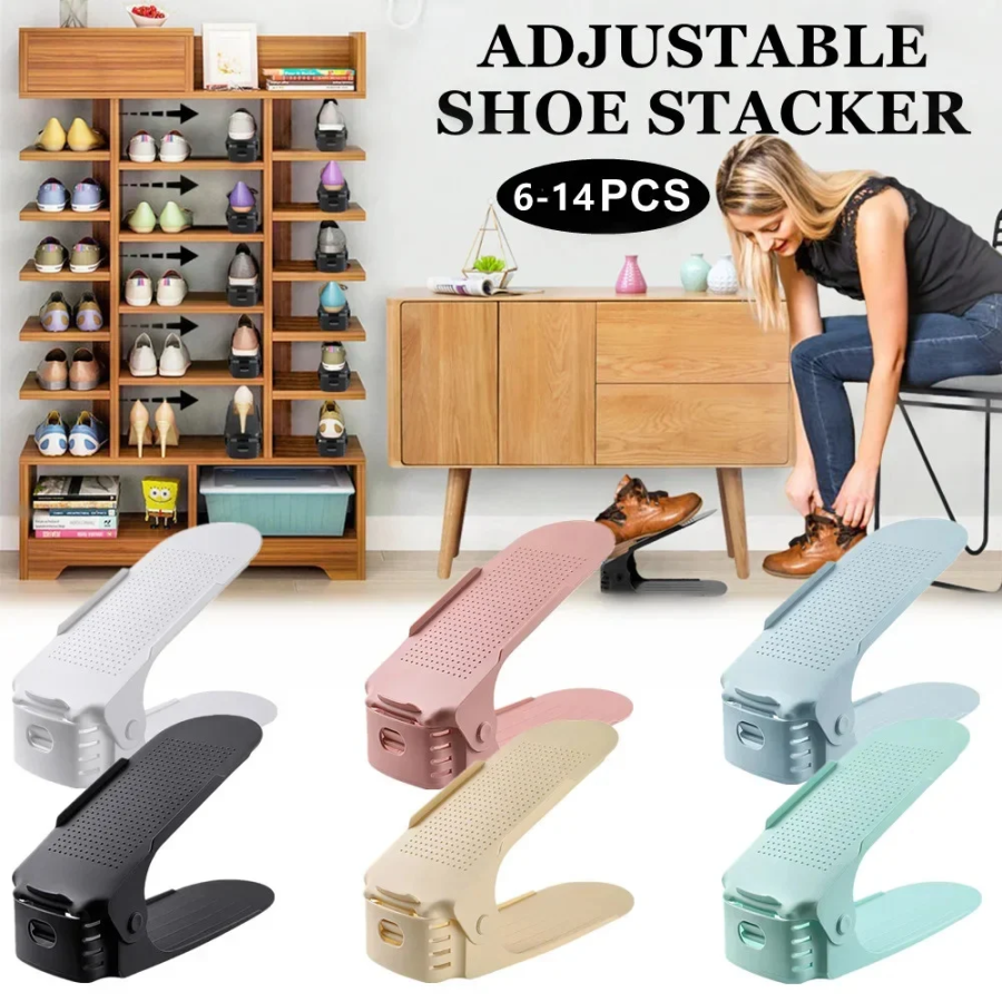 Niche Scraper - Double Layer Free Standing Shoe Rack (6pcs)