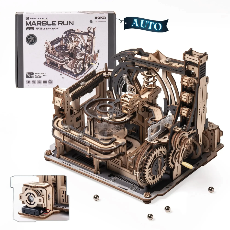 Niche Scraper - Marble Spaceport Marble Run 3d Wooden Puzzle